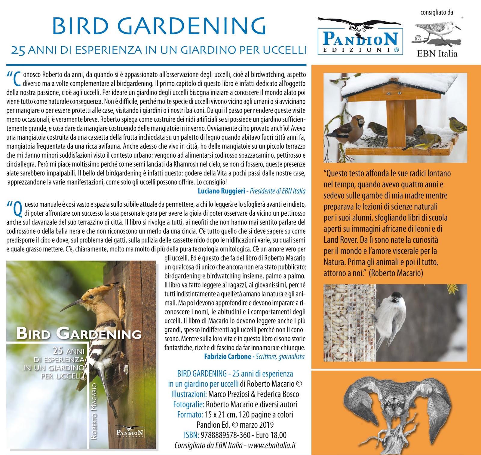Bird Gardening by Dott. Roberto Macario – Torino Birdwatching – EBN Italia